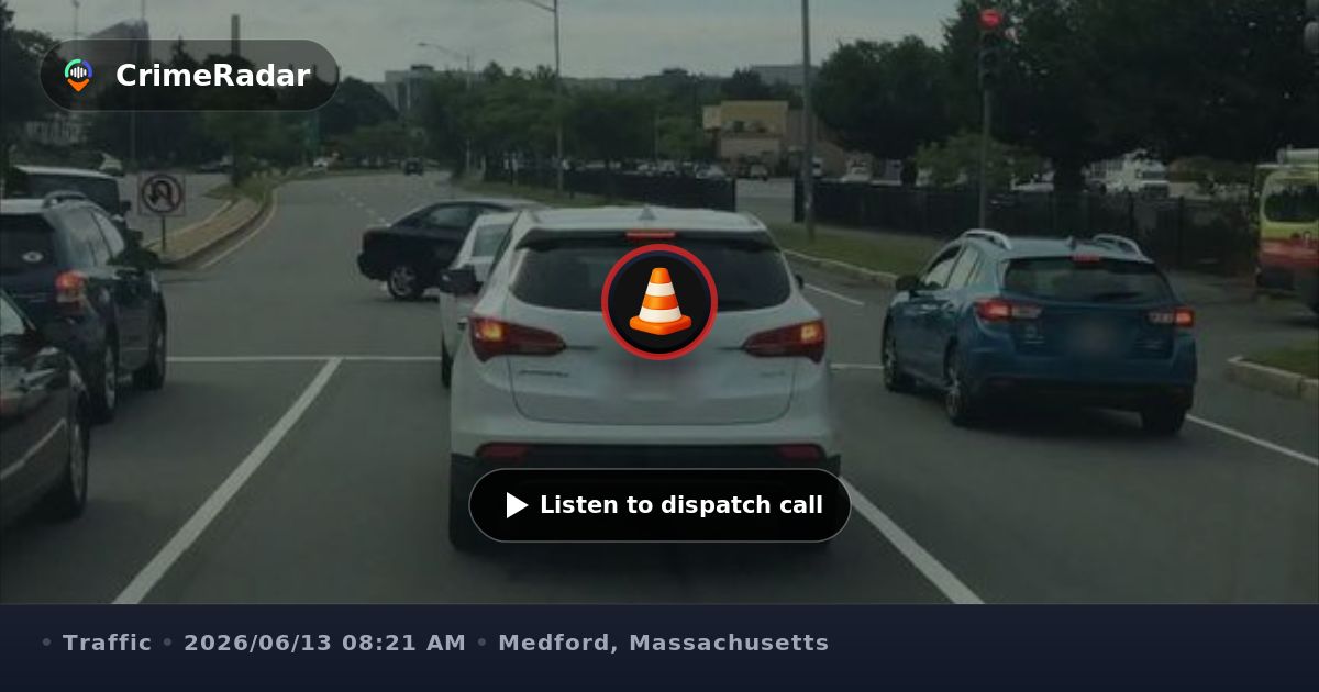 Crash on northbound lanes at the Fellsway, Medford MA | CrimeRadar