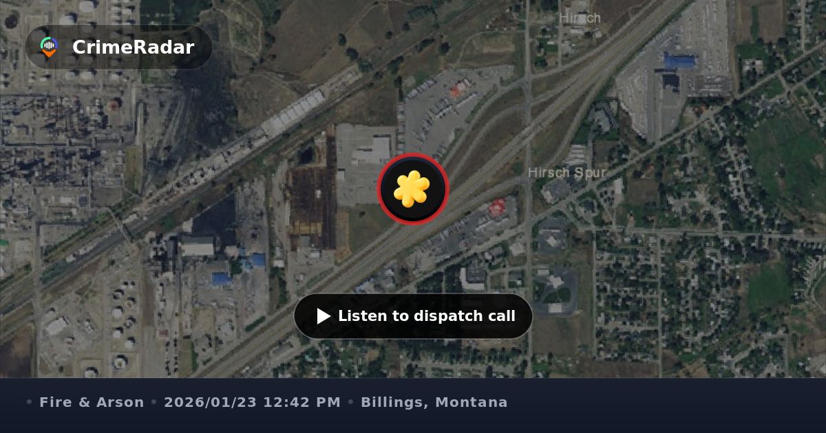 Vehicle fire contained near I-90 off-ramp, Billings MT | CrimeRadar