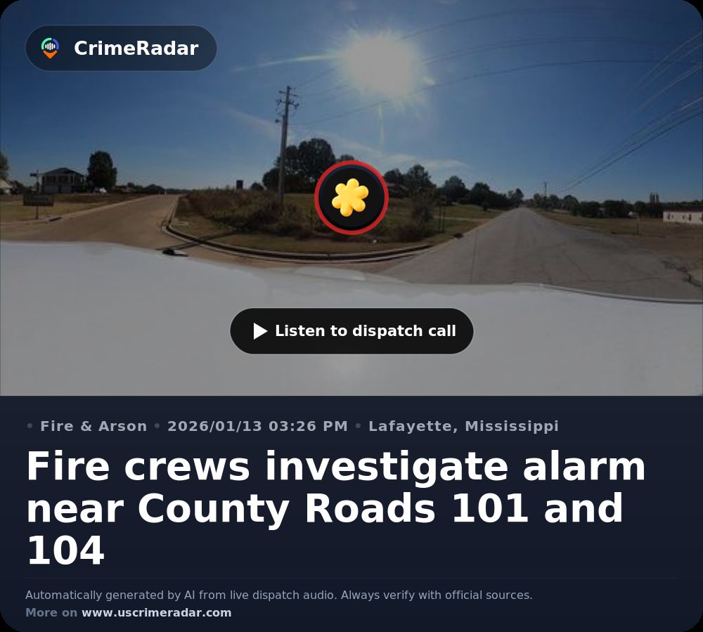 Fire crews investigate alarm near County Roads 101 and 104, Lafayette ...