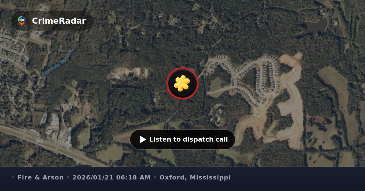 Small fire and power line down near Highway 6, Oxford MS | CrimeRadar