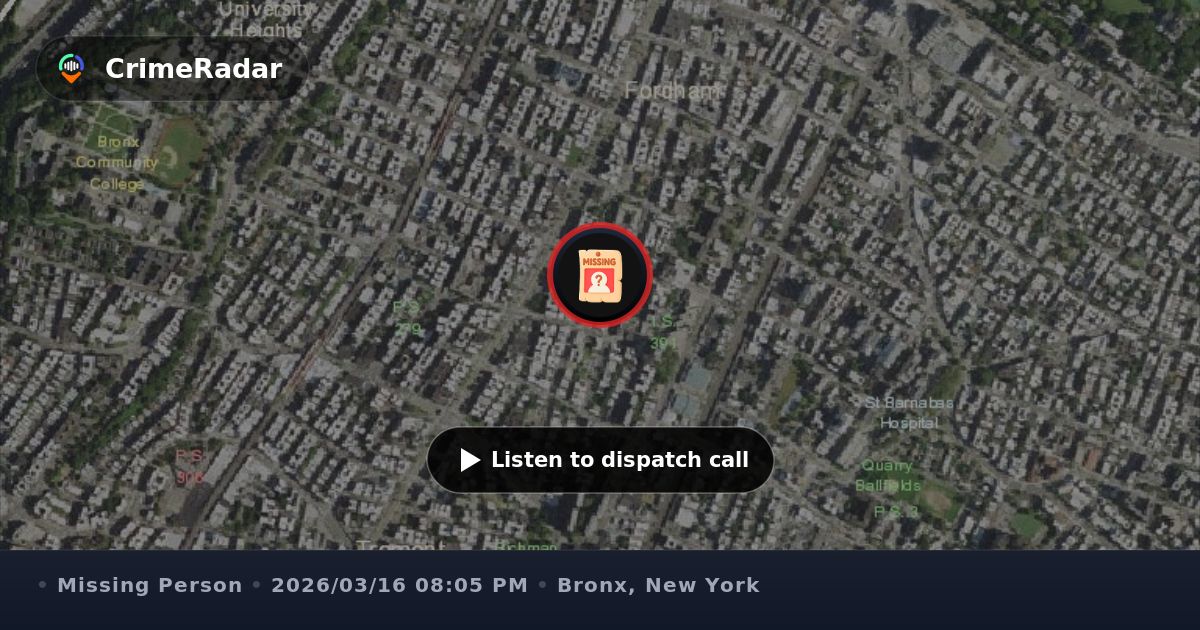 Missing 16-year-old last seen near Tremont station, Bronx NY | CrimeRadar