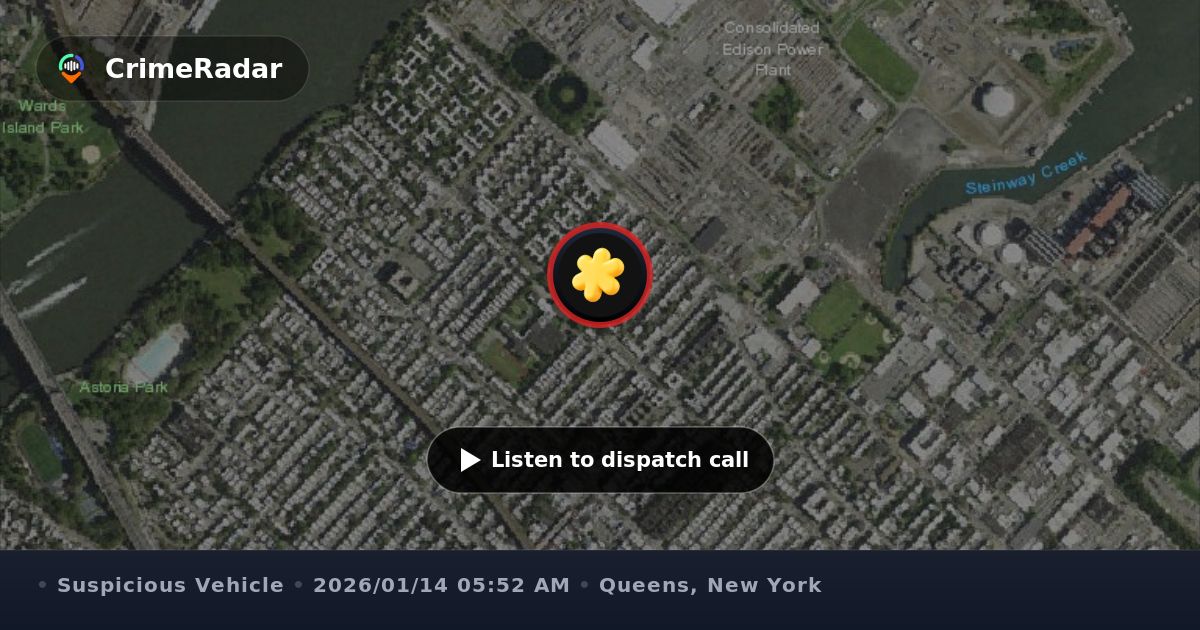Officers check possible stolen vehicle in Astoria, Queens NY | CrimeRadar