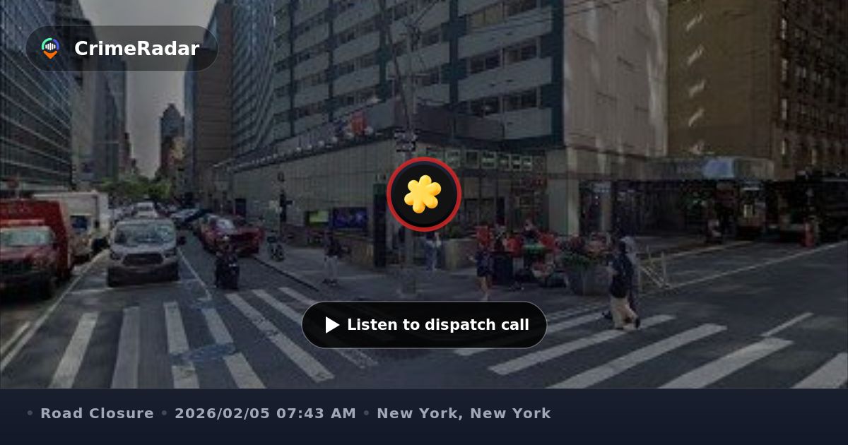 Roadway closed on 51st Street in Midtown area, New York NY | CrimeRadar
