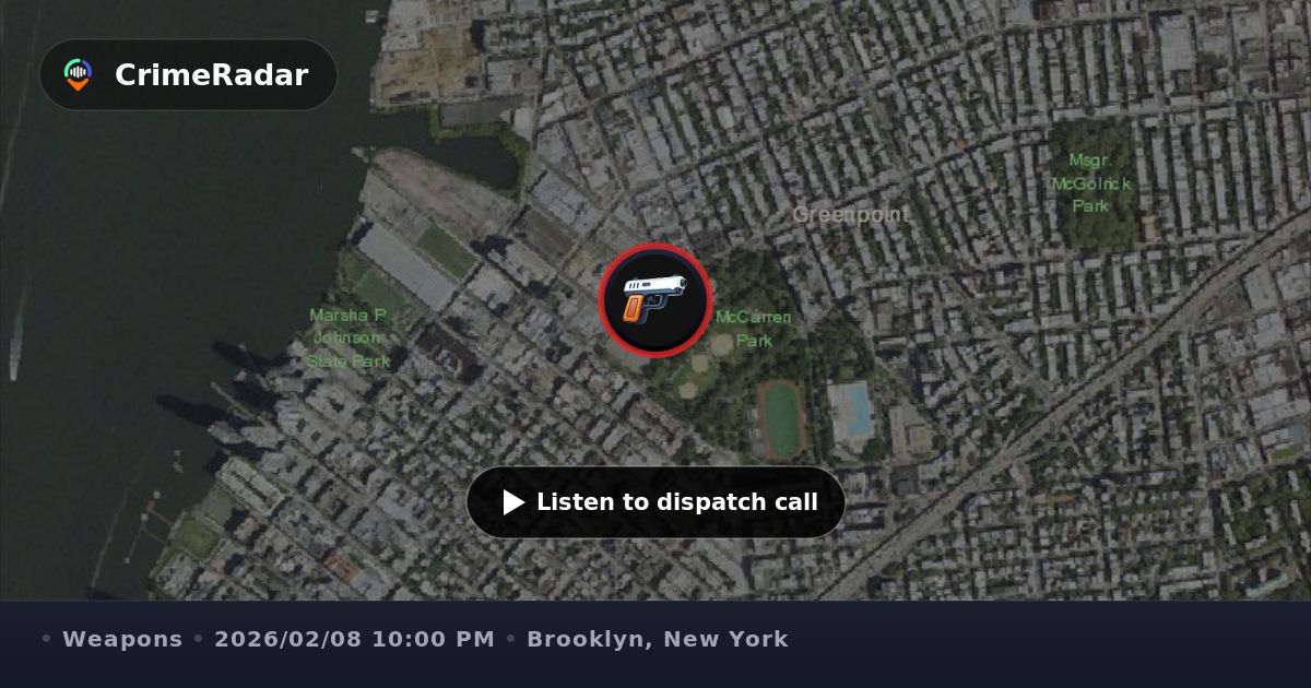 ShotSpotter alerts to person down in roadway, Brooklyn NY | CrimeRadar