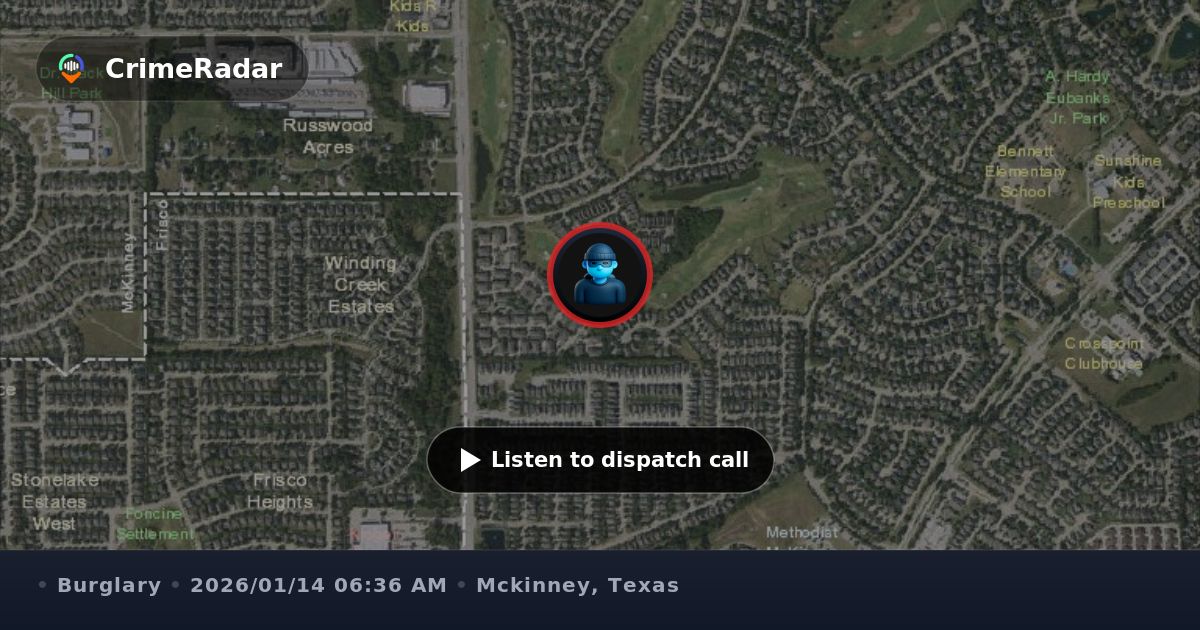 Possible burglar alarm on Geneva Ln, Mckinney TX | CrimeRadar