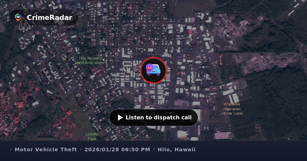 Officers follow up on recovered vehicle at store, Hilo HI | CrimeRadar