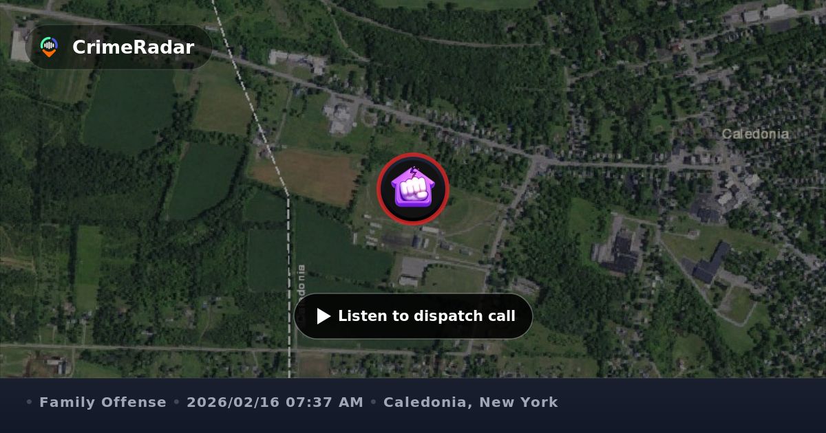 Officers respond to family argument at apartment, Caledonia NY | CrimeRadar