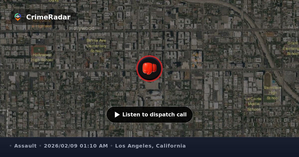 Possible assault reported near Banner and El Centro, Los Angeles CA ...