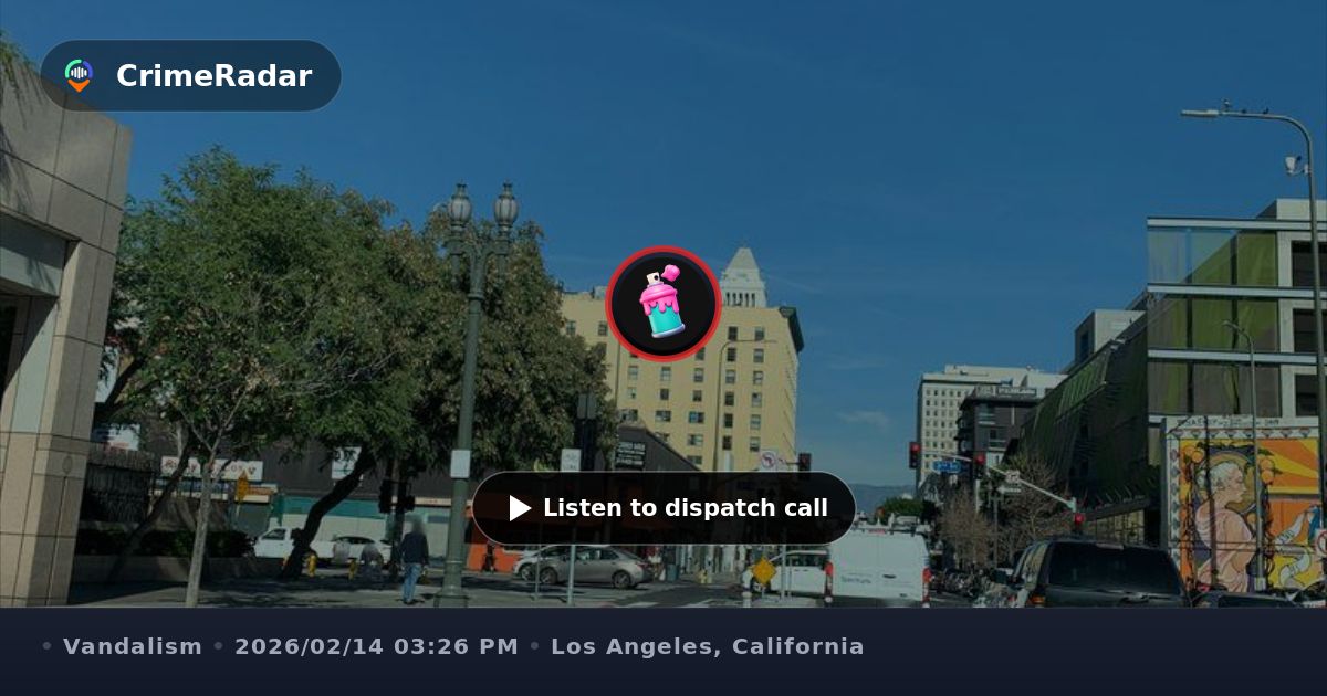 Man hitting fire hydrant with hammer downtown, Los Angeles CA | CrimeRadar