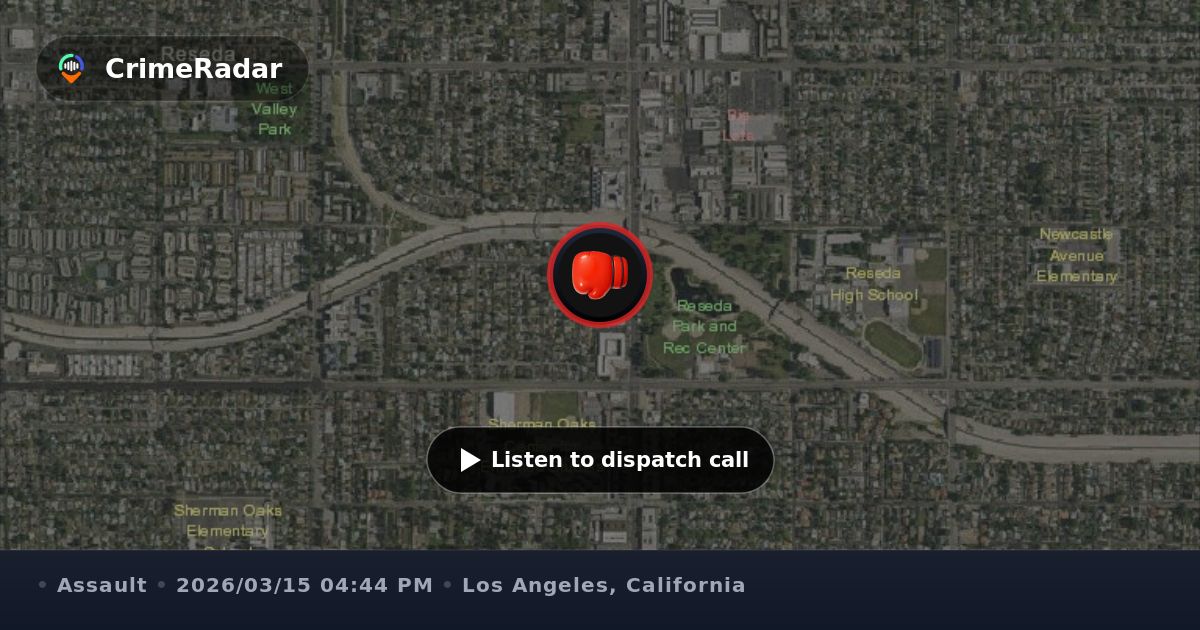Victim cut on ear at Reseda recreation center, Los Angeles CA | CrimeRadar