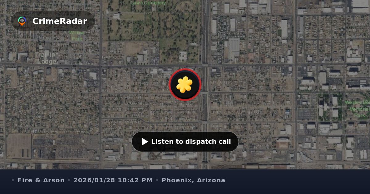 First alarm fire near West Lincoln Street, Phoenix AZ | CrimeRadar