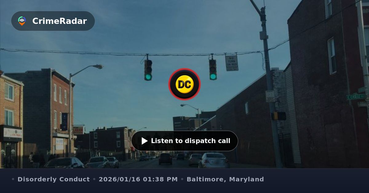 Noise complaint investigated near East Chase St, Baltimore MD | CrimeRadar