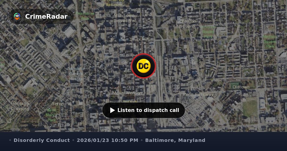 Possible noise disturbance near North Charles St, Baltimore MD | CrimeRadar