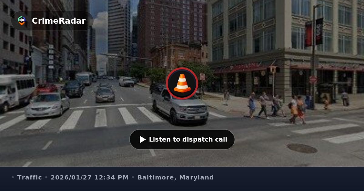 Potential vehicle crash near East Lombard and Light St, Baltimore MD ...