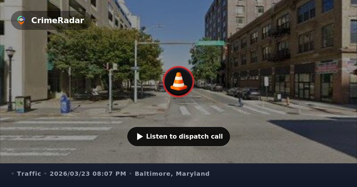 Traffic stop at Holliday and Baltimore streets, Baltimore MD | CrimeRadar