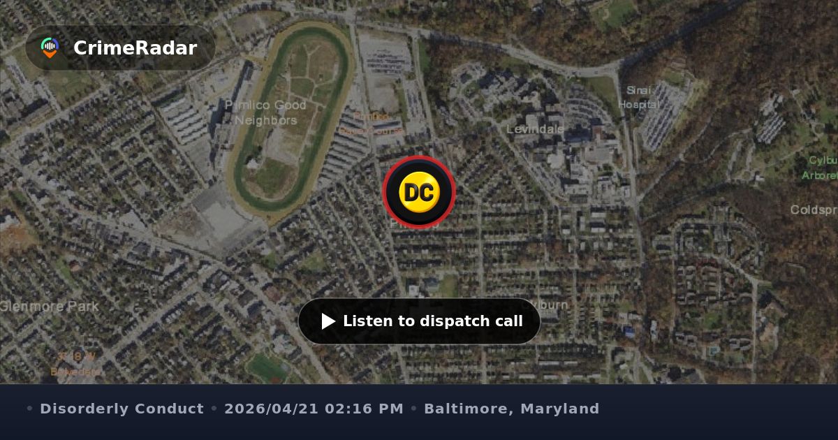 Disorderly person reported on Oakley Avenue, Baltimore MD | CrimeRadar