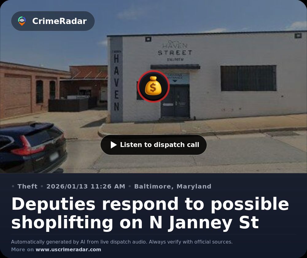 Deputies respond to possible shoplifting on N Janney St, Baltimore MD ...