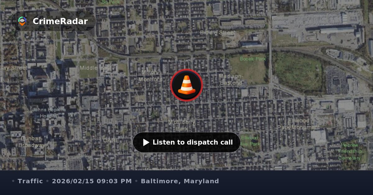 Traffic lights flashing at North Linwood and Fairmount, Baltimore MD ...