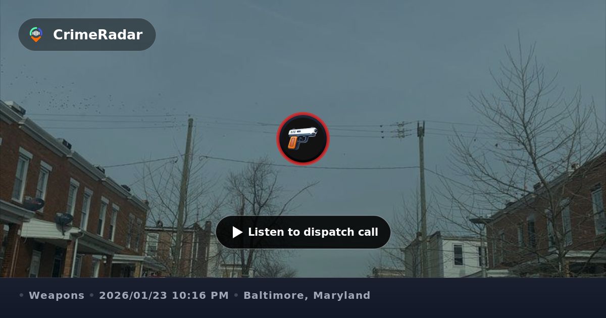 Weapon threat reported near E Biddle St & N Bouldin St, Baltimore MD ...