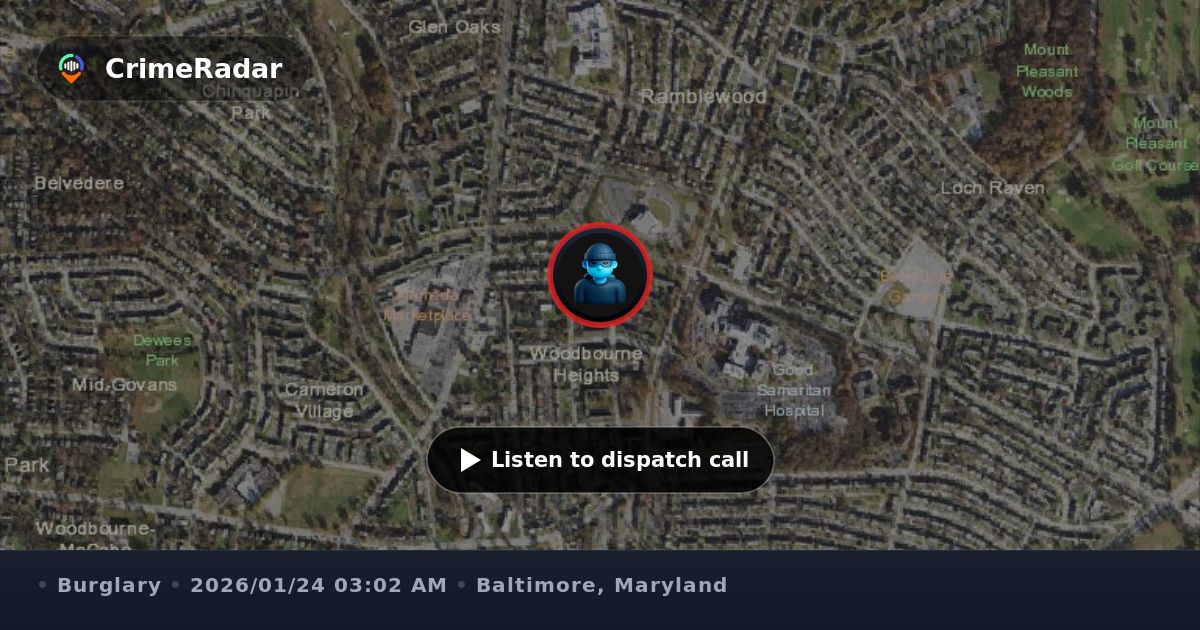 Officers check silent alarm on Burnwood Rd, Baltimore MD | CrimeRadar