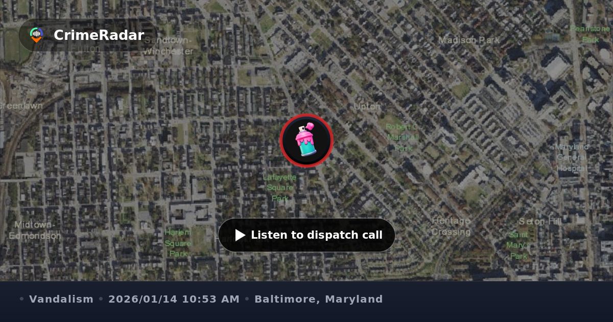Officer reports possible property damage on Lafayette Ave, Baltimore MD ...