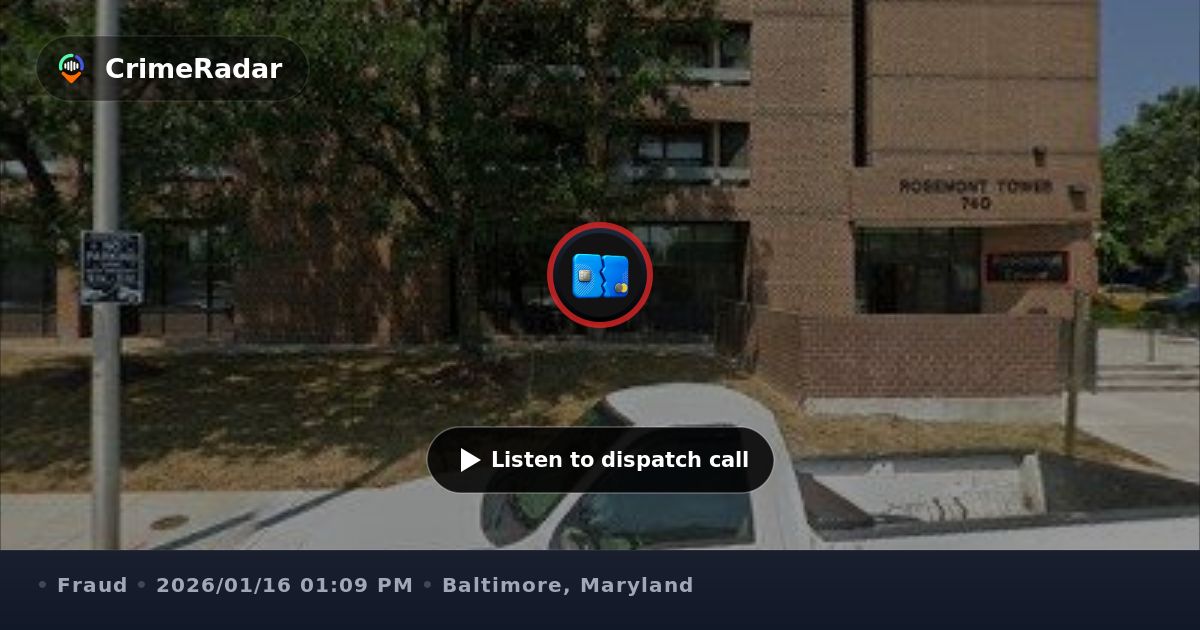 Possible fraud involving bank account near Poplar Grove St, Baltimore ...