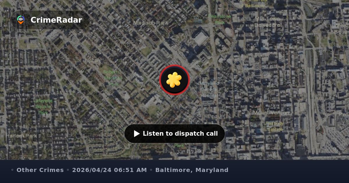 Squeegee check at Franklin St & MLK Blvd; no subjects found, Baltimore ...