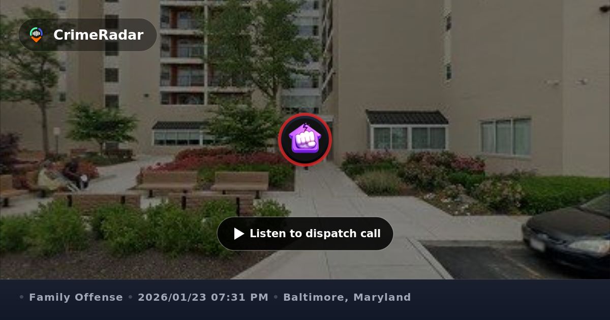 Apparent domestic dispute near West Franklin St, Baltimore MD | CrimeRadar