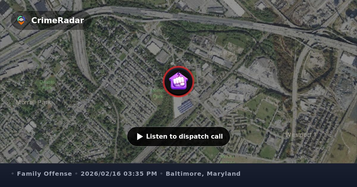 Juvenile reports woman in distress near huron street, Baltimore MD ...