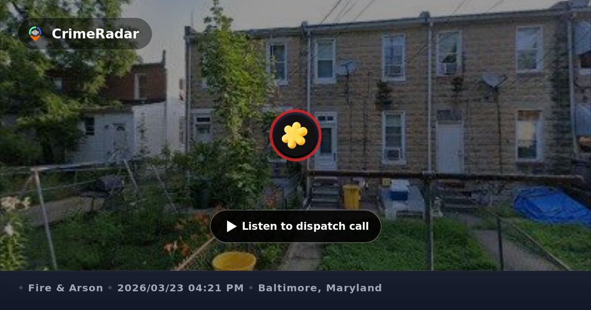 Fire in alley behind Annabel Avenue home, Baltimore MD | CrimeRadar
