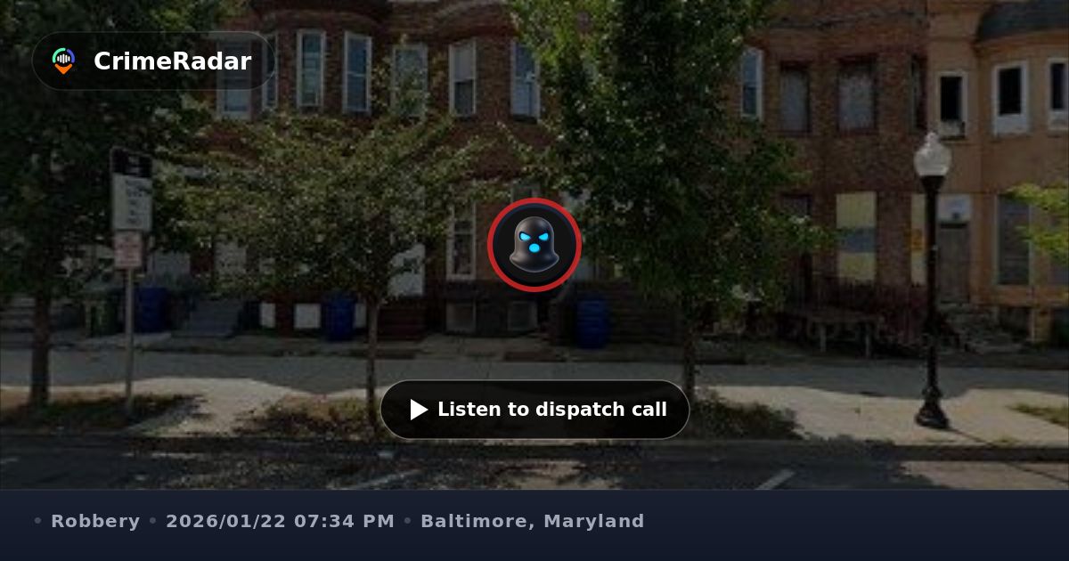 Potential carjacking near West North Ave, Baltimore MD | CrimeRadar