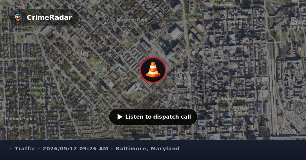Traffic stop on West Mulberry Street, Baltimore MD | CrimeRadar