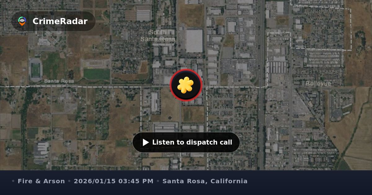 Possible water flow alarm near Juniper Ave, Santa Rosa CA | CrimeRadar