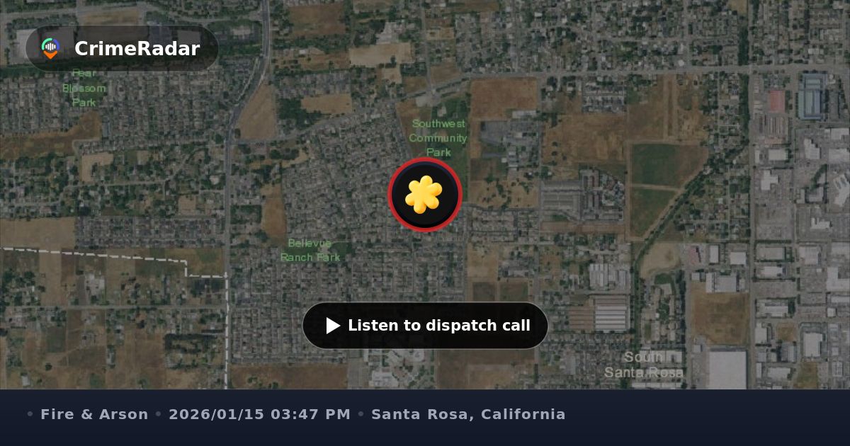 Apparent water flow alarm near Bellevue Ave, Santa Rosa CA | CrimeRadar