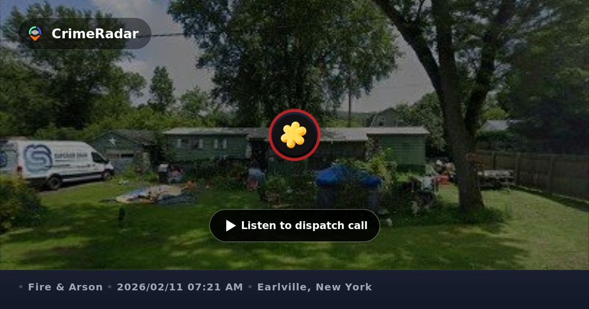 Trailer and garage fire with smoke from roof, Earlville NY | CrimeRadar