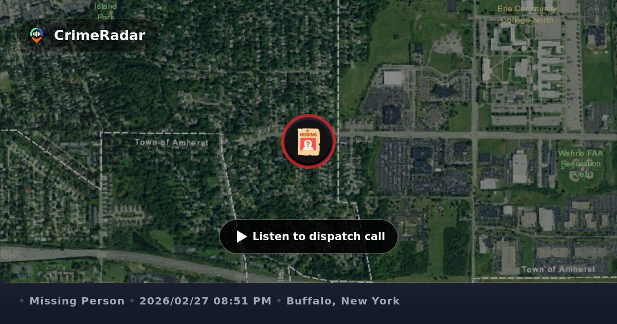 Missing person leaves home before police arrive, Buffalo NY | CrimeRadar