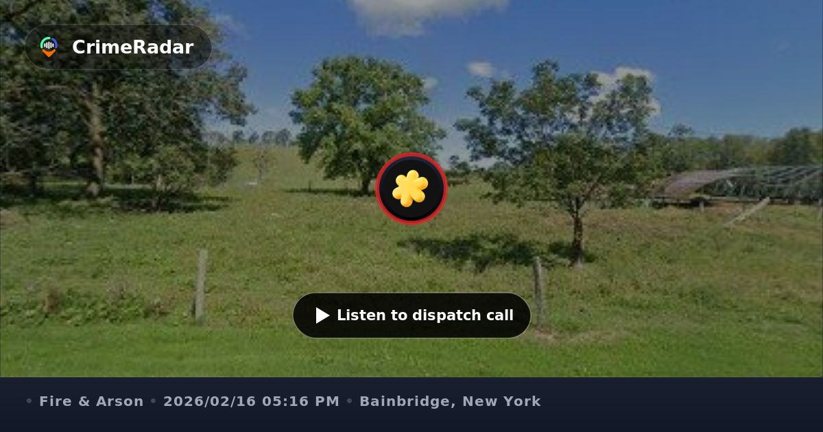 Barn fire reported on Brackett Road in Coventry, Bainbridge NY | CrimeRadar