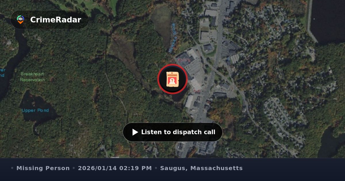 Elderly man possibly missing near Sherwood Forest Ln, Saugus MA ...