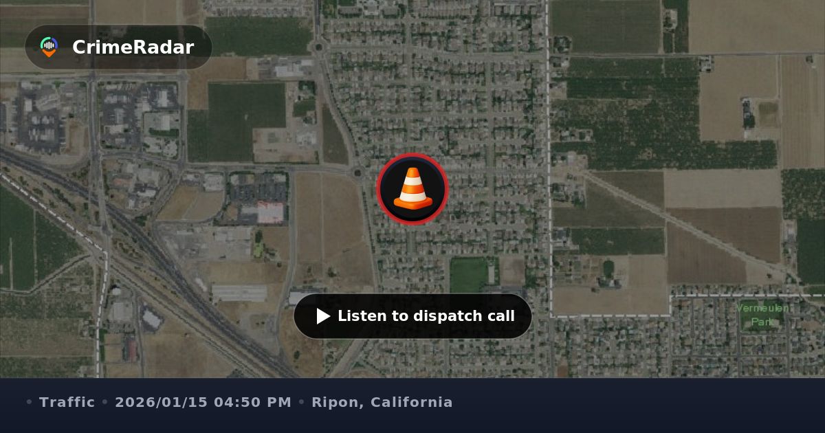 Apparent vehicle accident on Sunrise Avenue, Ripon CA | CrimeRadar