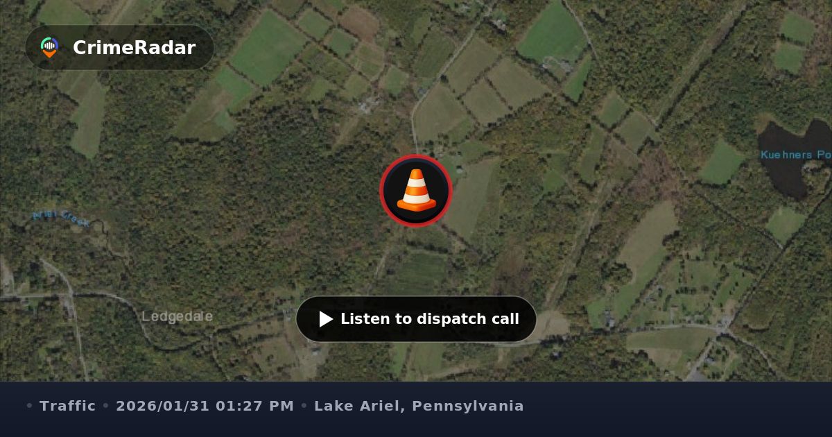Single-car crash reported near Goose Pond Road, Lake Ariel PA | CrimeRadar