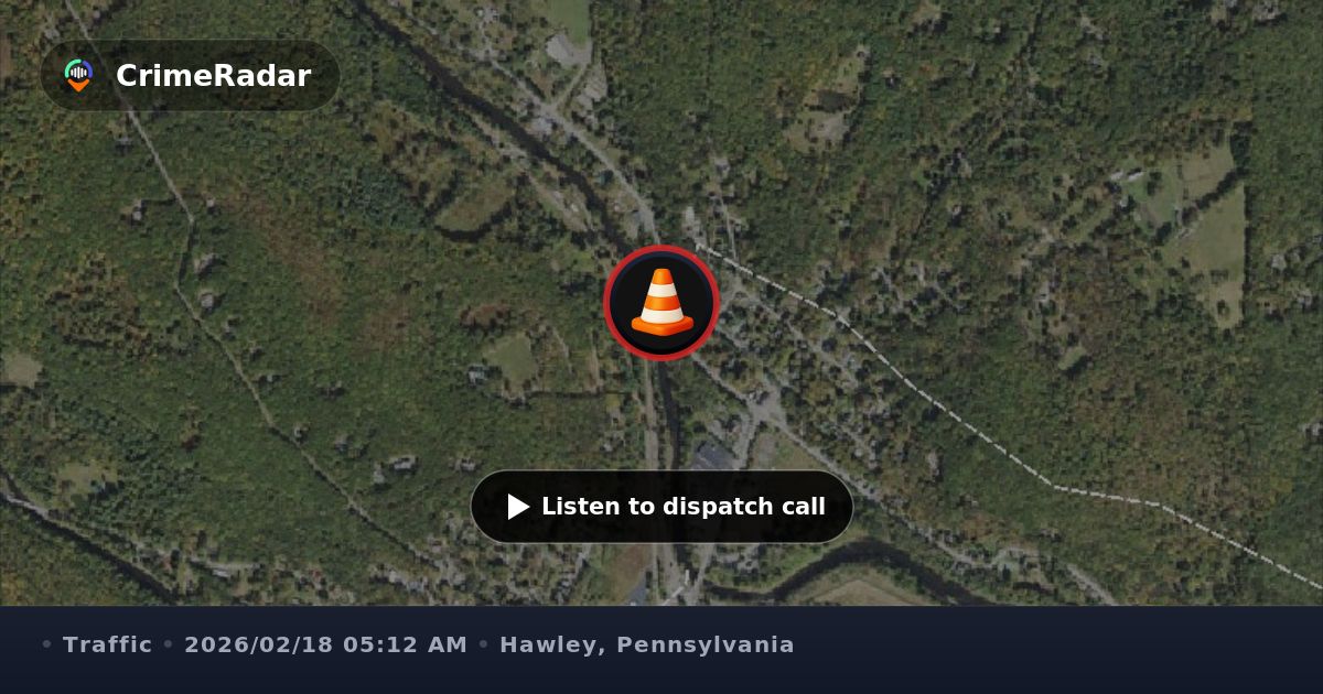 Car hits guardrail; driver has back pain, Hawley PA | CrimeRadar