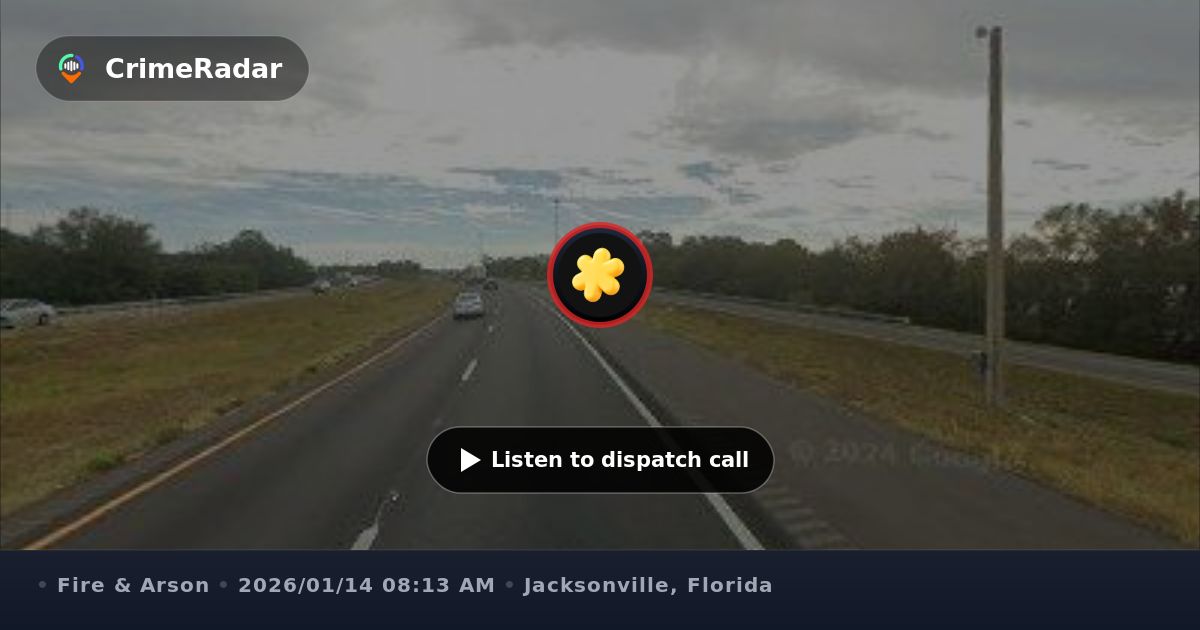 Vehicle fire along I-295 near Augustine Road, Jacksonville FL | CrimeRadar