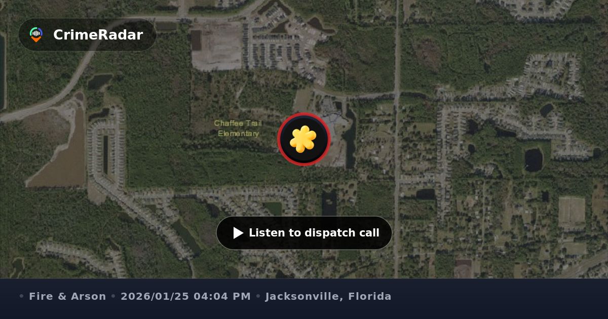 Fire crews tackle brush fire near Chaffee Rd, Jacksonville FL | CrimeRadar