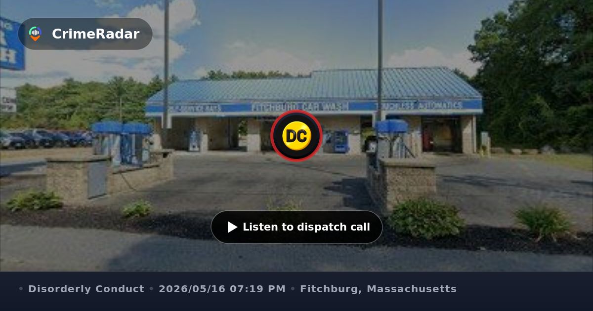Repeated loud music complaints at car wash, Fitchburg MA | CrimeRadar