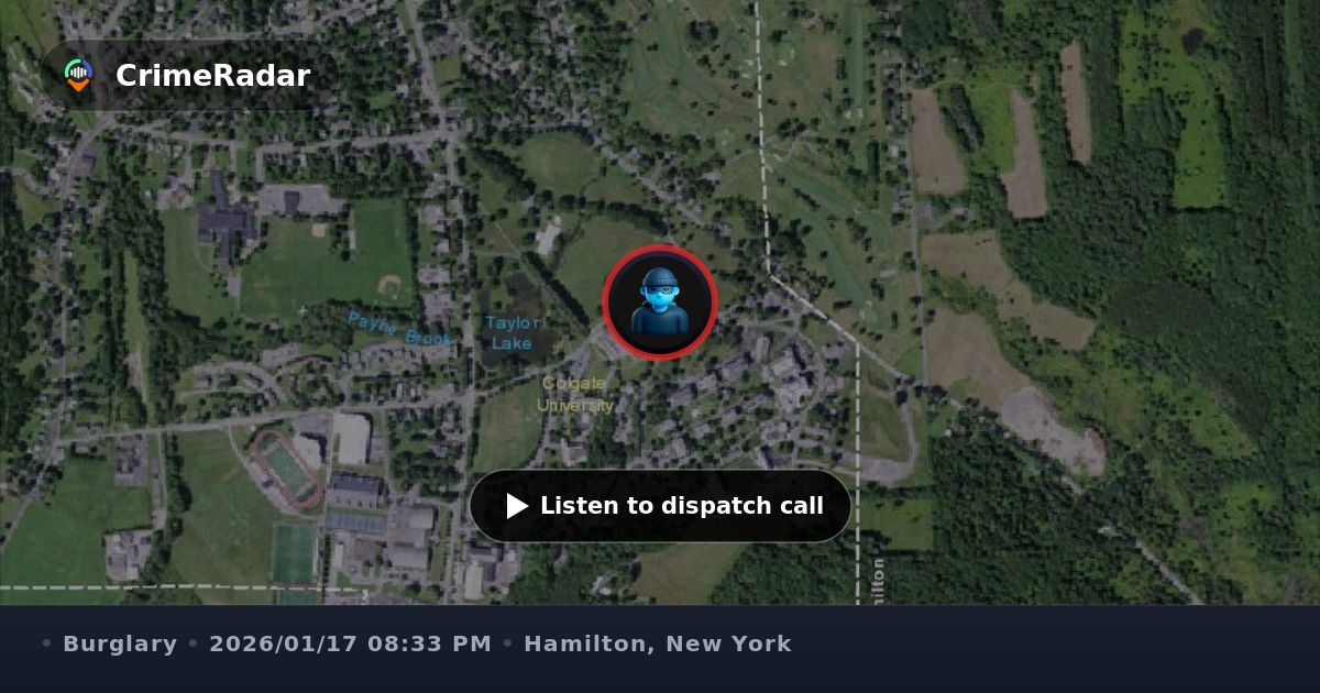 Alarm pause incident near Bryan Complex, Hamilton NY | CrimeRadar
