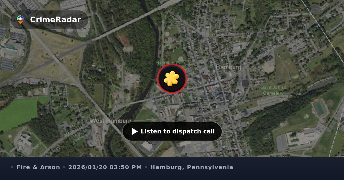 Fire alarm triggered by burnt food near Washington St, Hamburg PA ...
