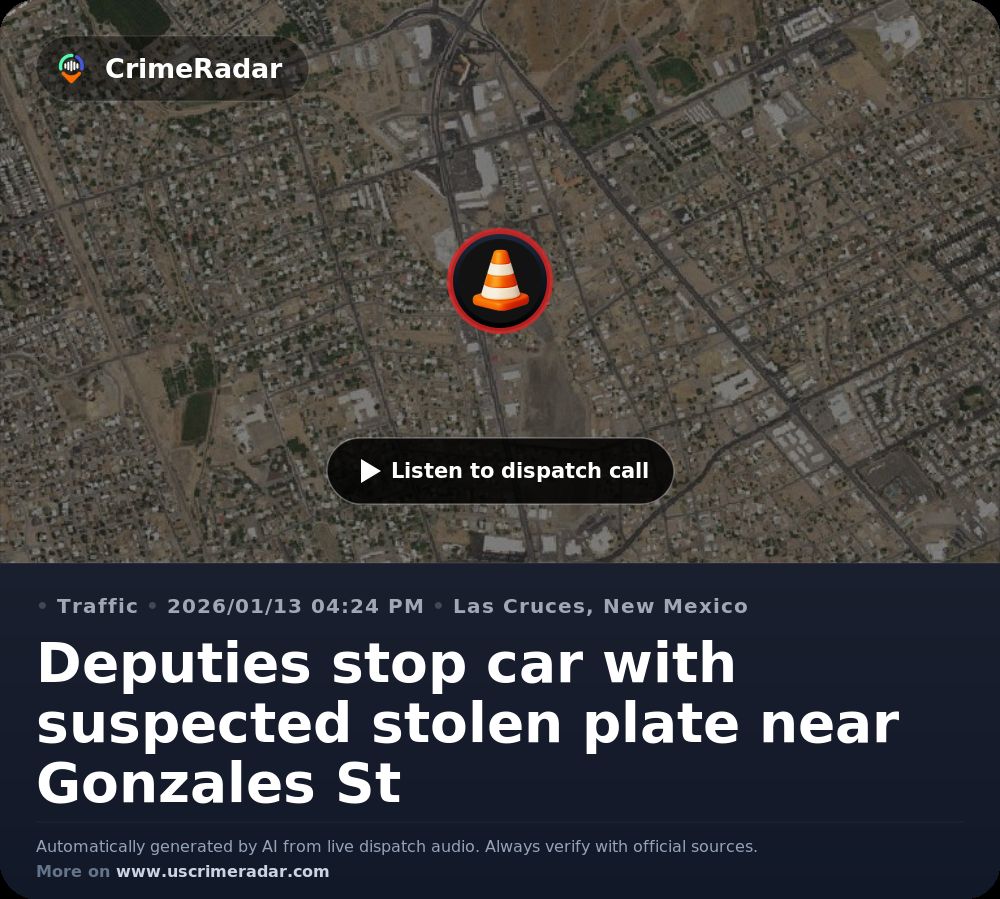 Deputies stop car with suspected stolen plate near Gonzales St, Las ...