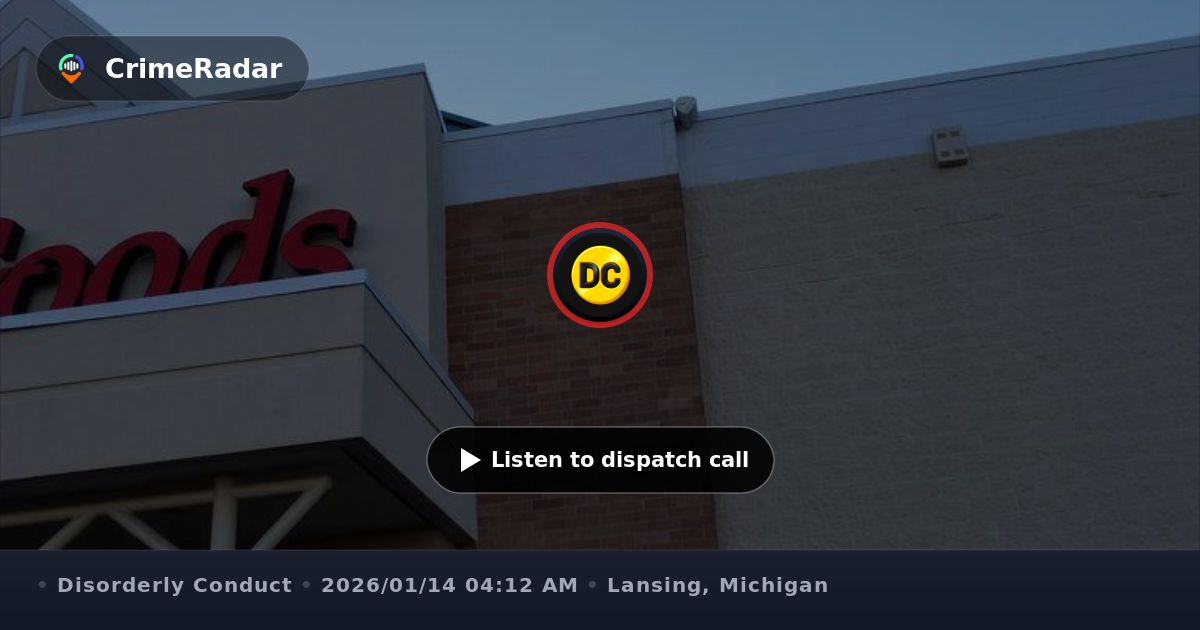 Police respond to unwanted person at Lansing café, Lansing MI | CrimeRadar