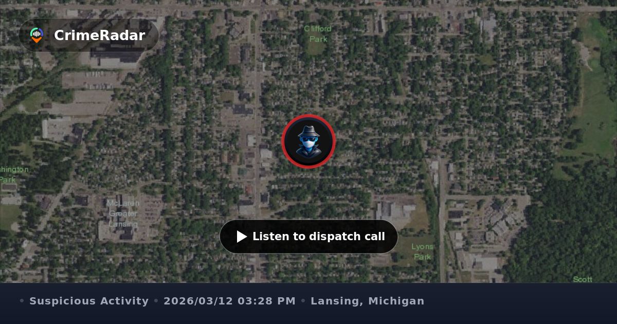 Suspicious man seen near parked green van, Lansing MI | CrimeRadar