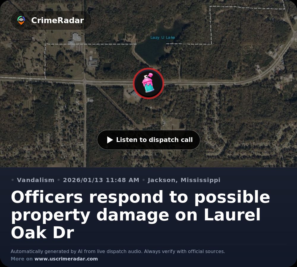 Officers respond to possible property damage on Laurel Oak Dr, Jackson ...